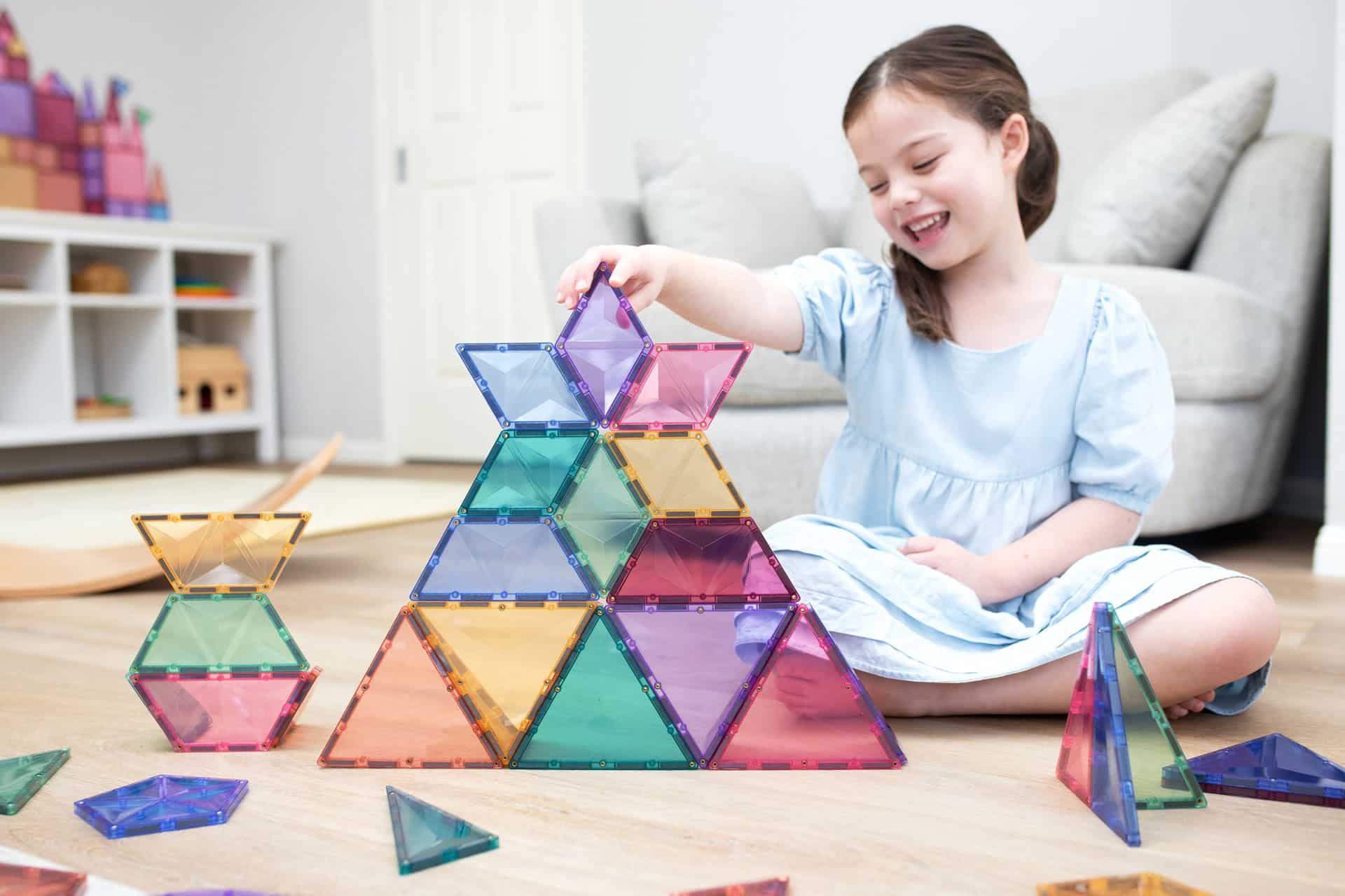 48 Piece Pastel Shape Expansion Pack | Pastel Magnetic Tiles by Connetix®