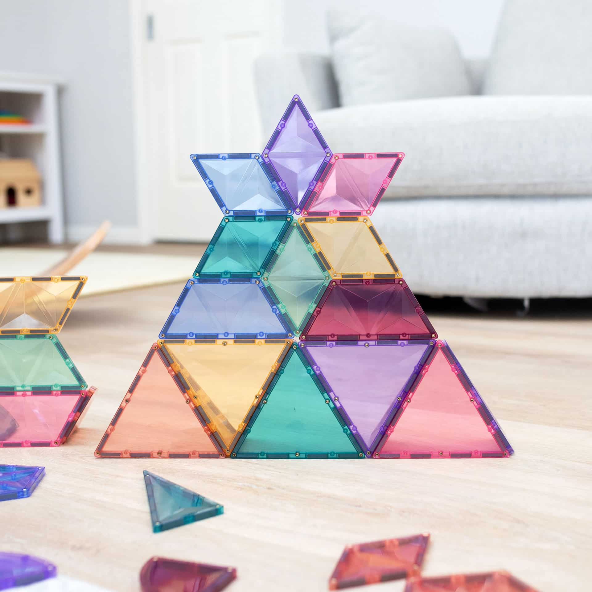 48 Piece Pastel Shape Expansion Pack | Pastel Magnetic Tiles by Connetix®