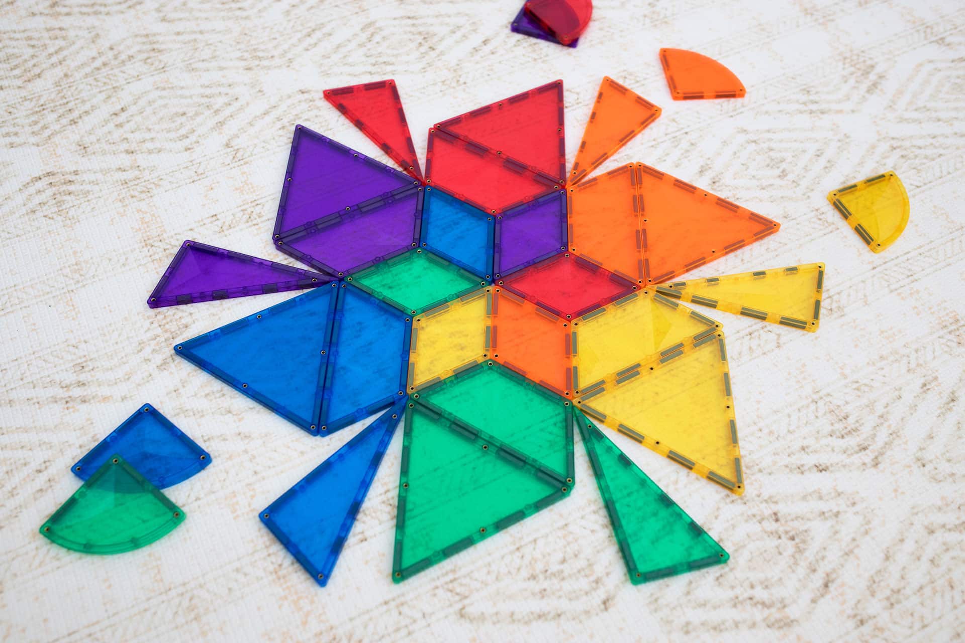 36 Piece Rainbow Shape Expansion Pack | Rainbow Magnetic Tiles by Connetix®
