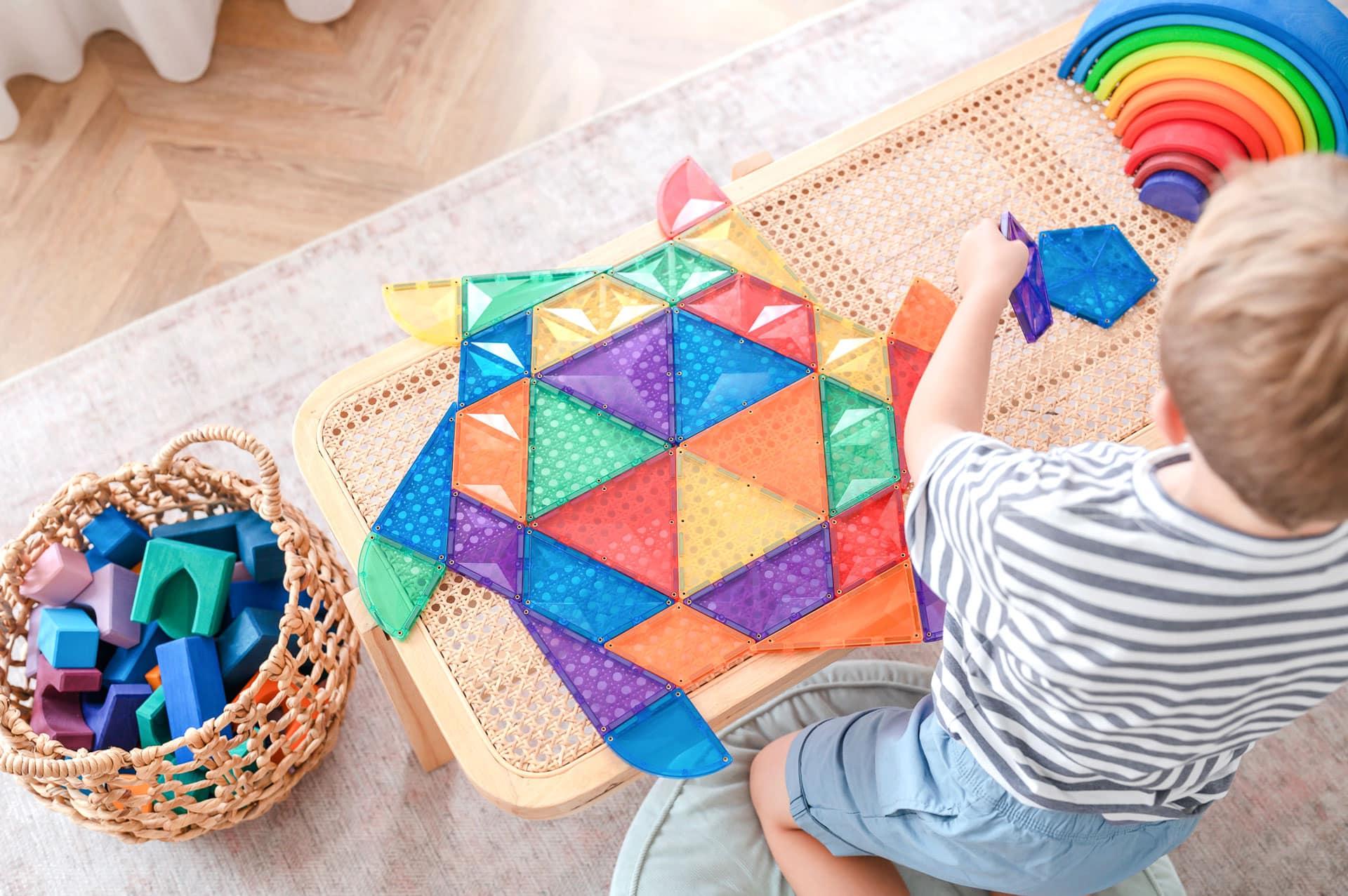 36 Piece Rainbow Shape Expansion Pack | Rainbow Magnetic Tiles by Connetix®
