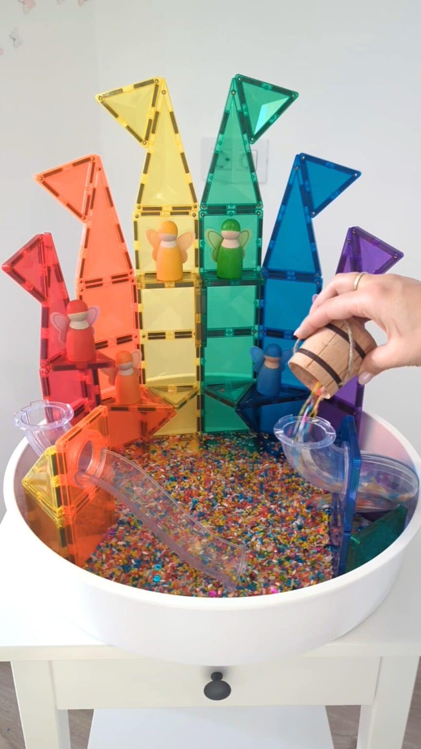 Exploring Sensory Play With CONNETIX Tiles and Ball Run