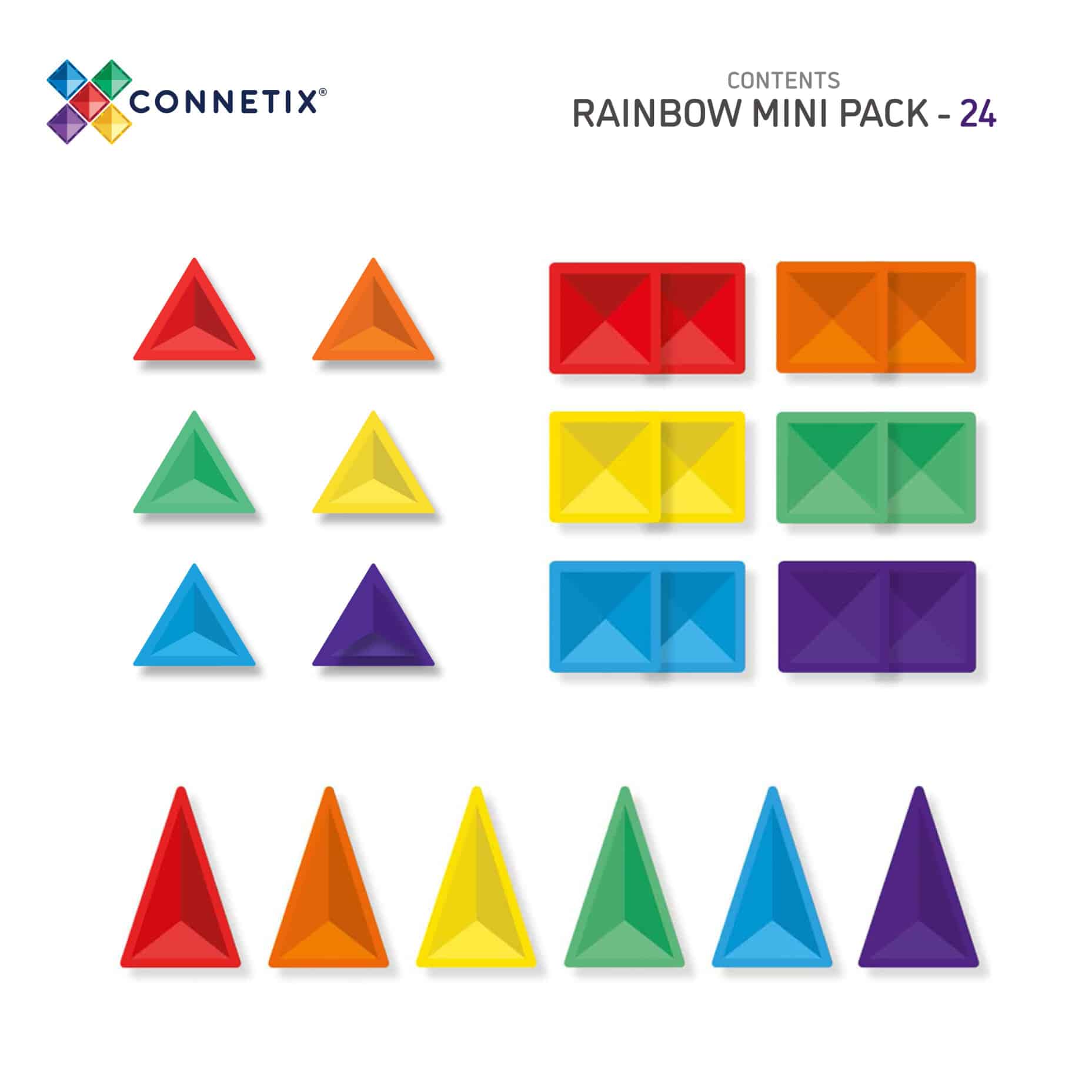 CONNETIX Rainbow Mini Pack, 24 Pieces | Official Store