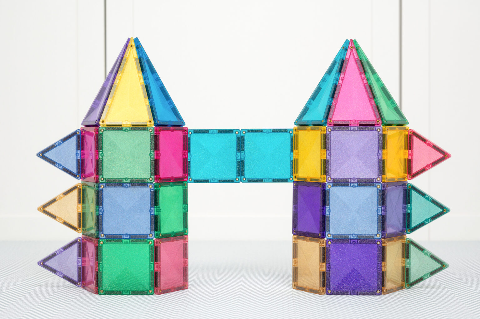CONNETIX 48pc Castle Glitter Pack – Sparkling Tile Fun