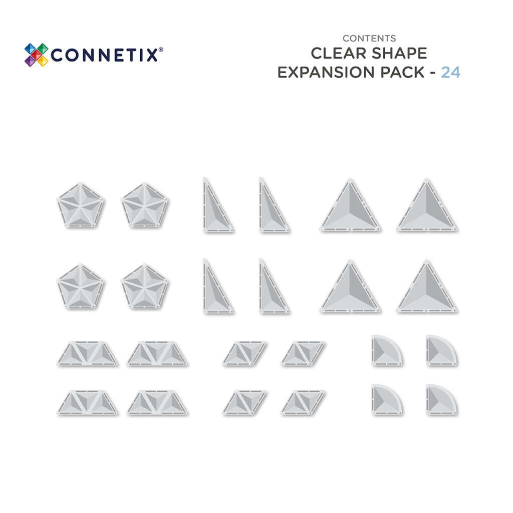 CONNETIX Clear Shape Expansion Pack, 24 Pieces | Official Store