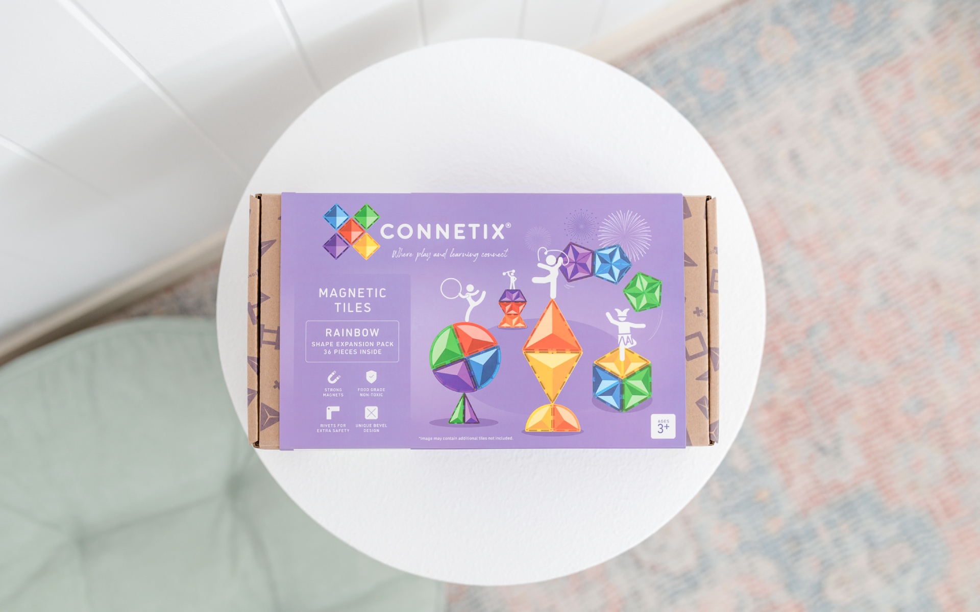 CONNETIX Rainbow Shape Expansion Pack, 36 Pieces | Official Store