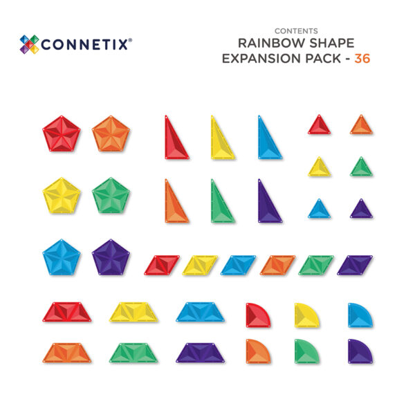 CONNETIX Rainbow Shape Expansion Pack, 36 Pieces | Official Store